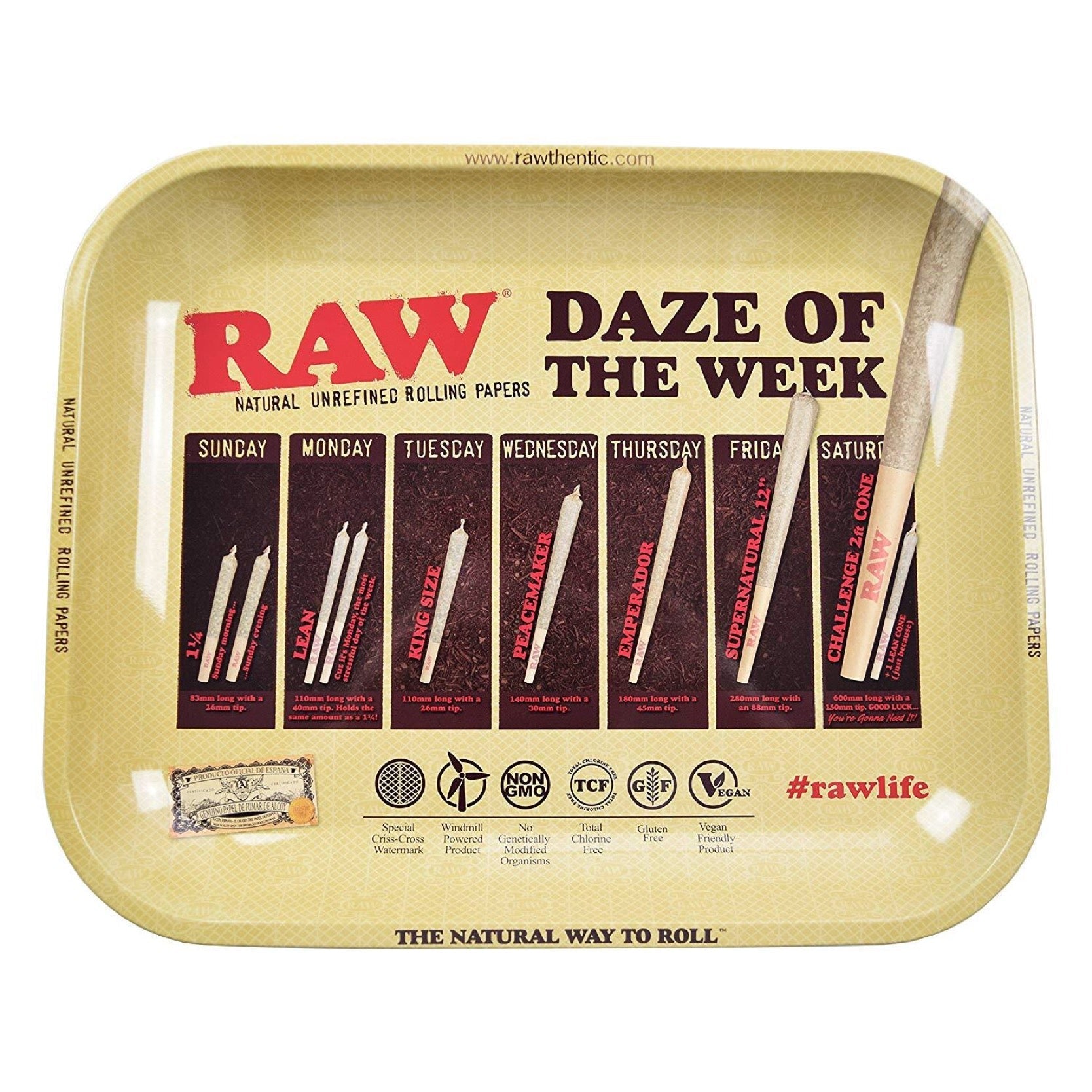 Raw® Daze Of The Week Large Metal Rolling Tray (14" x 11") – All Good ...